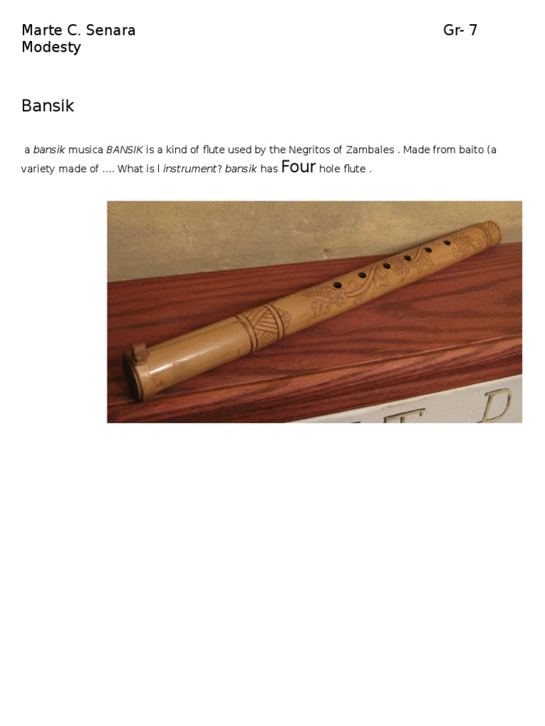 Understanding the Bansik Flute of Zambales | PDF