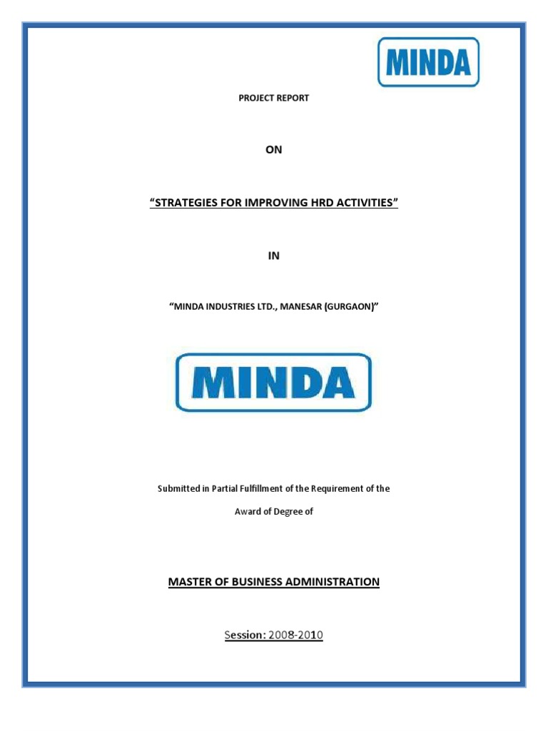 Project Report Minda HRD | PDF | Competence (Human Resources ...