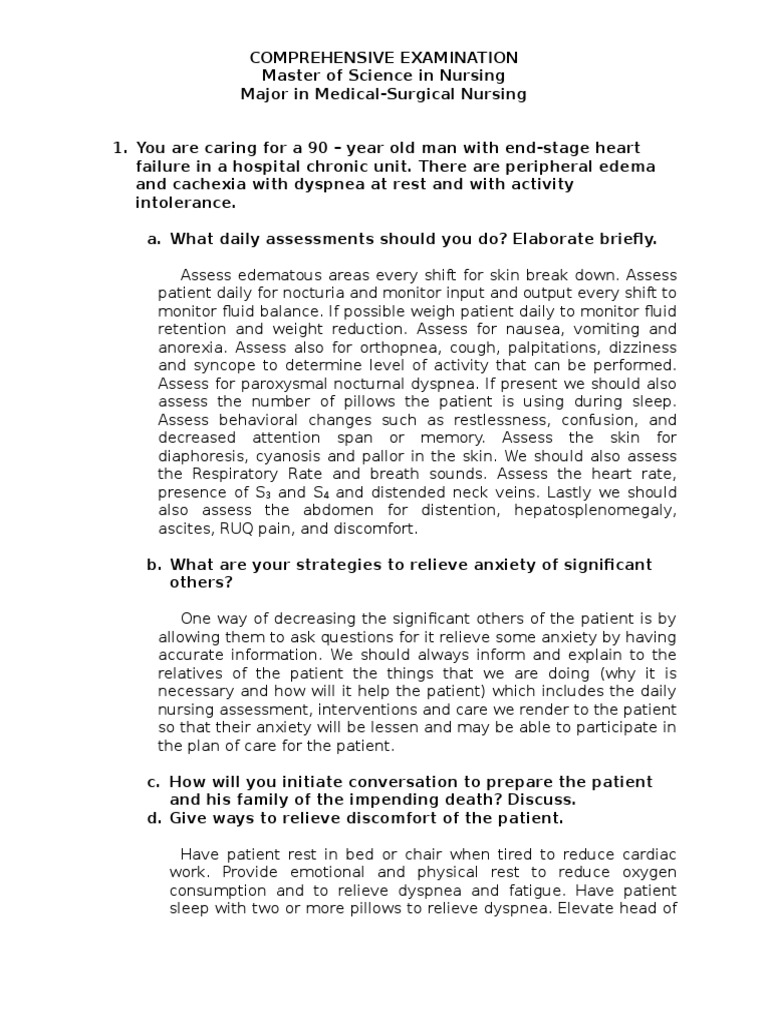 Comprehensive Examination | PDF | Breathing | Surgery