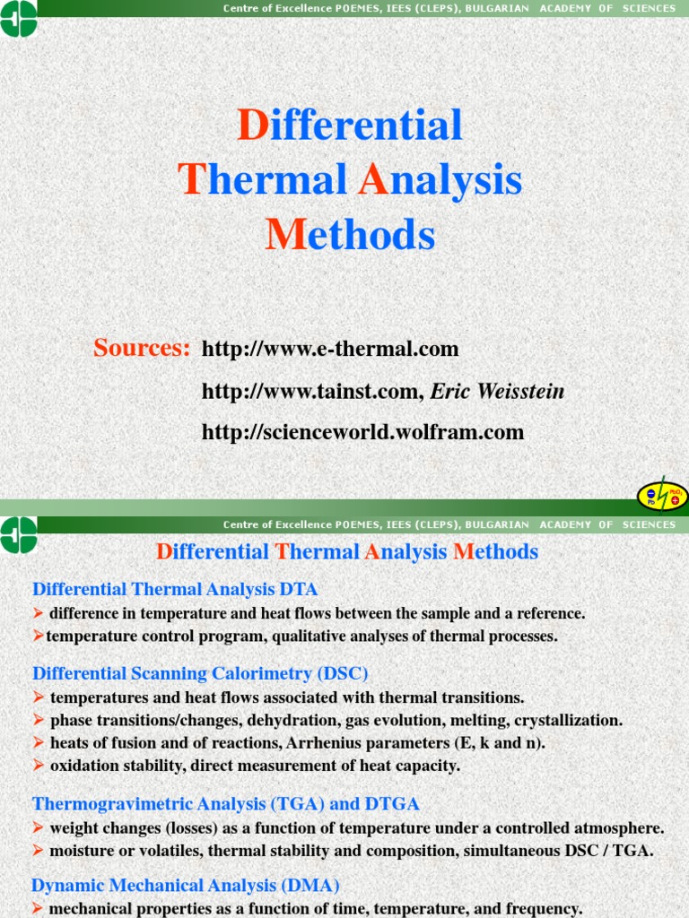 Differential Thermal Analysis Methods | PDF