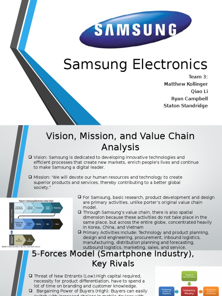 Samsung Electronics Presentation | PDF | Smartphone | Value Chain