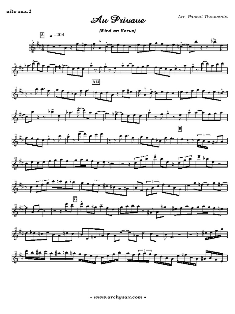 Au Privave Alto Sax.1 PDF | PDF