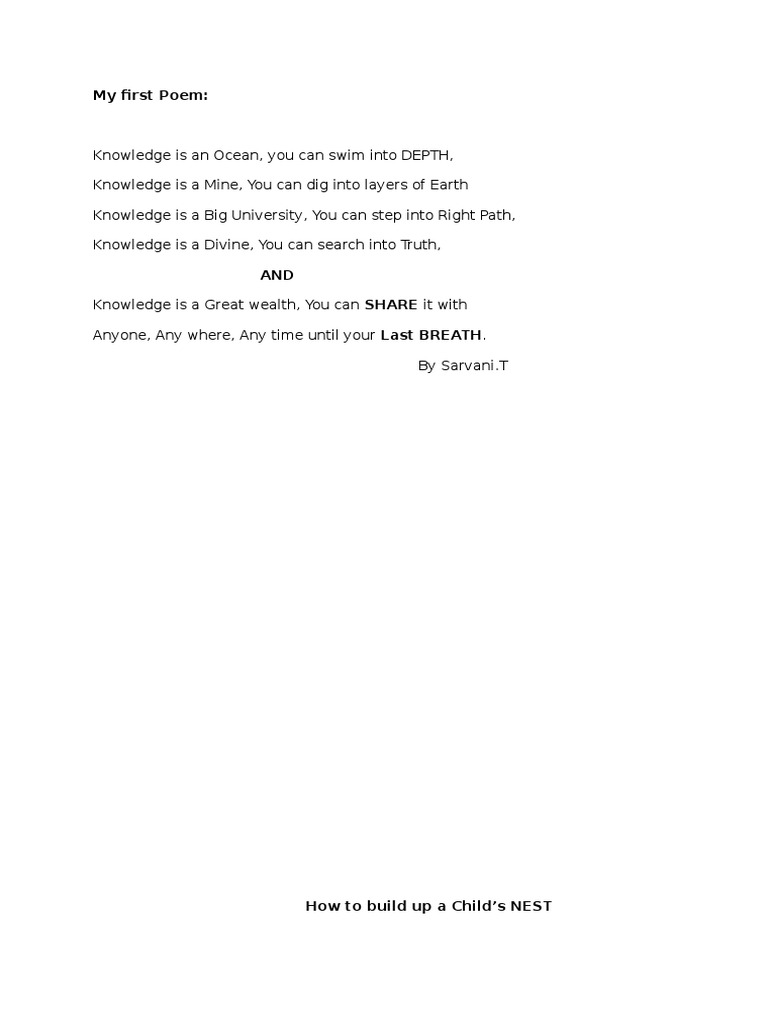 My First Poem | PDF
