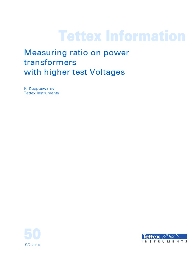 Tettex Information: Measuring Ratio On Power Transformers With Higher ...