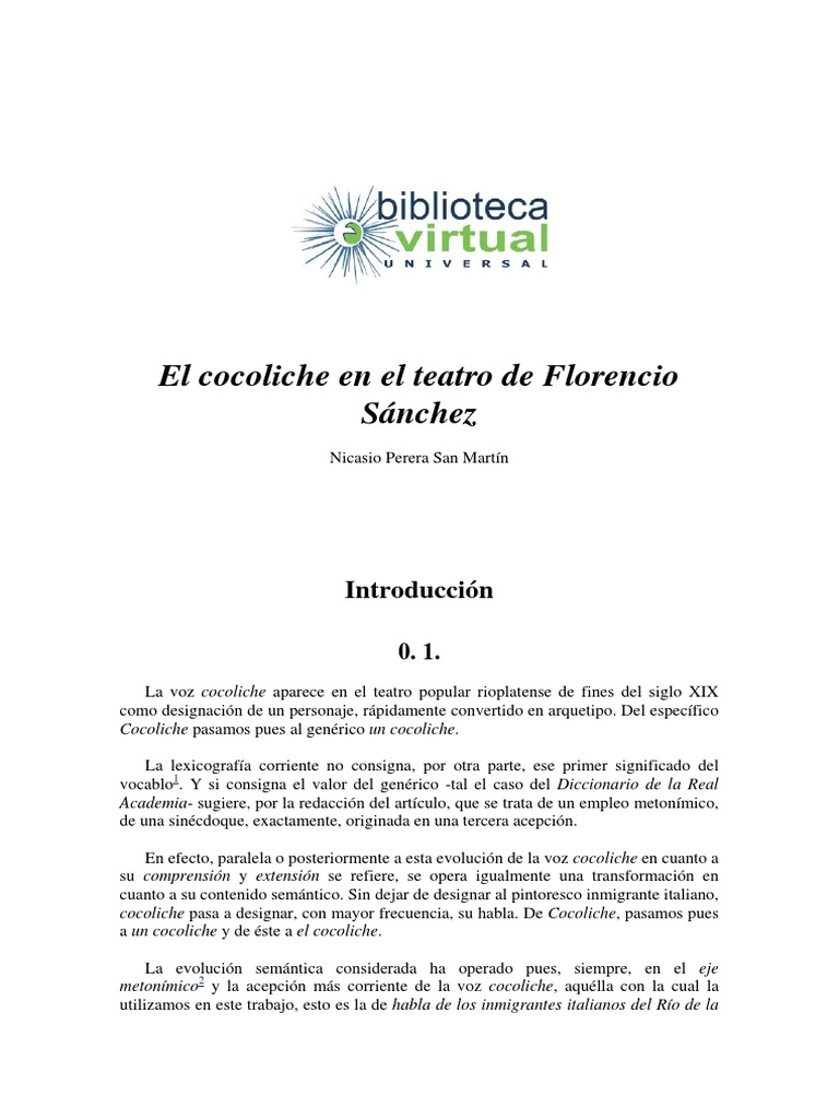 Cocoliche PDF | PDF | Verbo | Lengua española