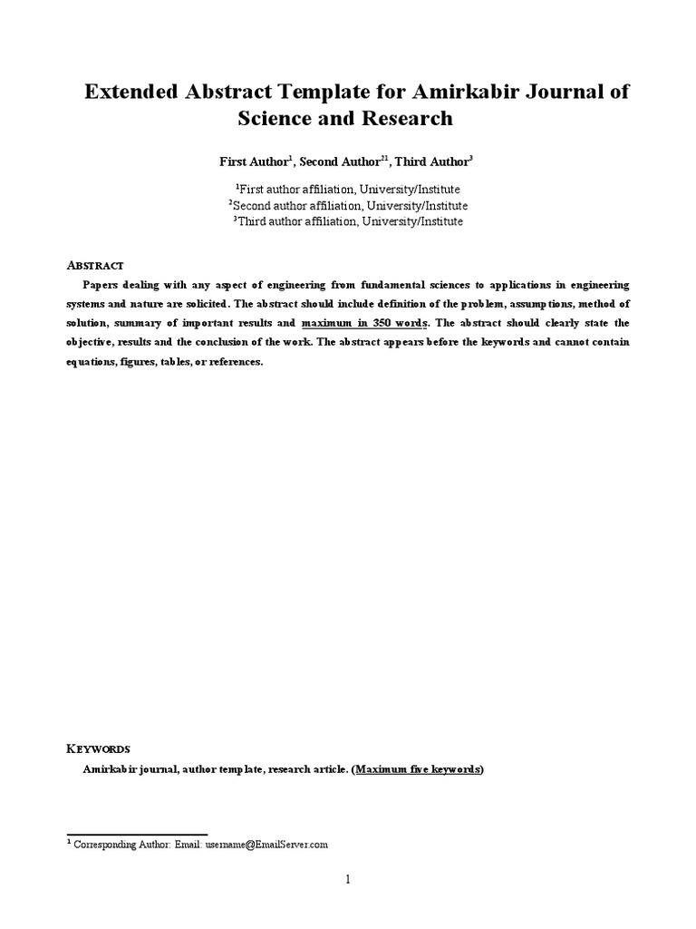 Guidelines for Preparing an Extended Abstract for Submission to the ...