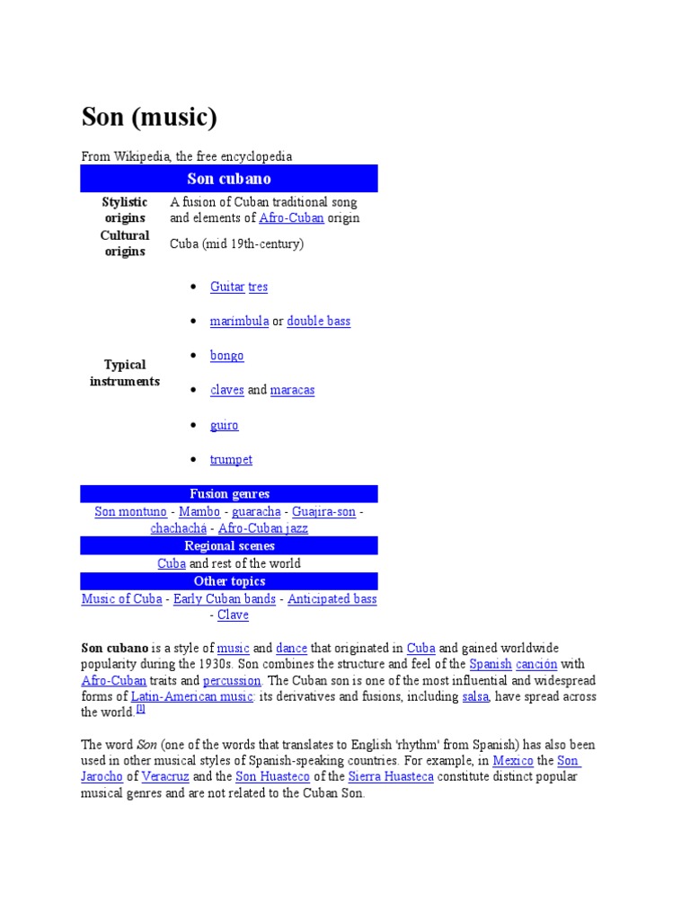 Son Cubano Genre | PDF | Musical Subgenres | North American Music