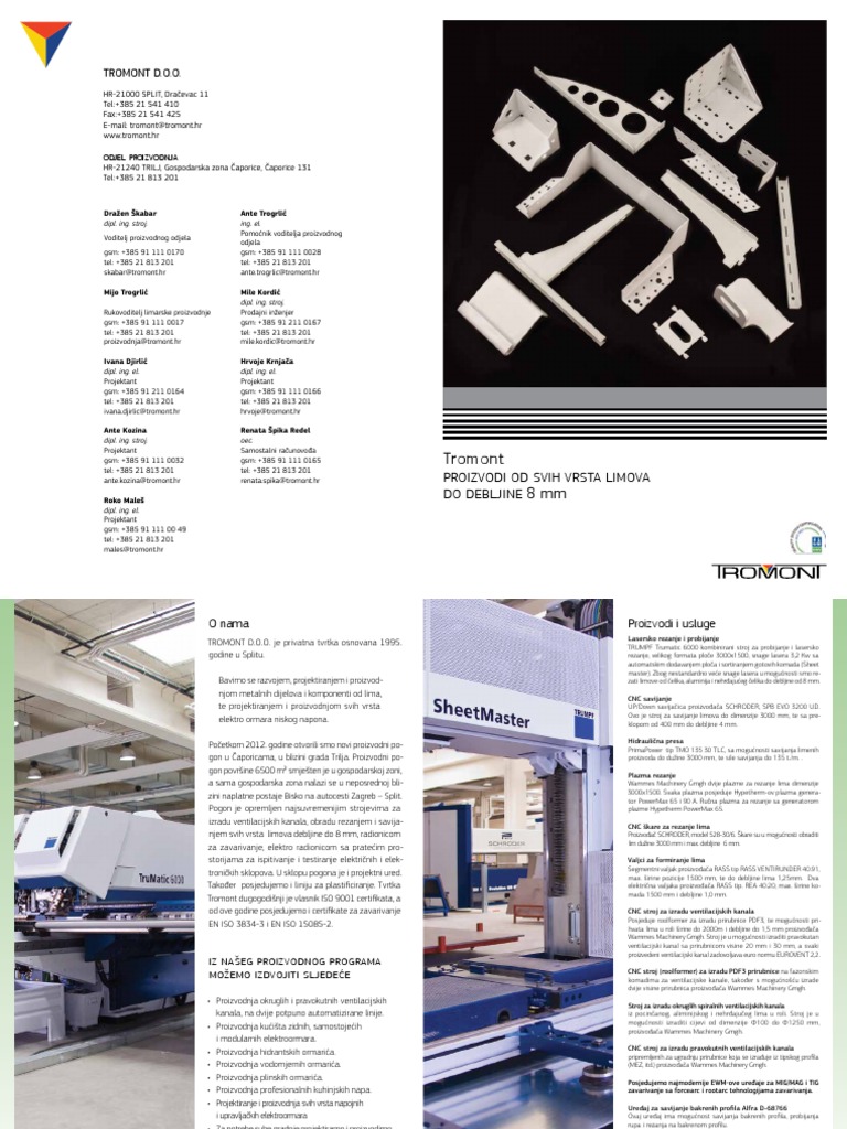 Tromont-Proizvodi-Od-Svih-Vrsta-Limova Do-8mm PDF | PDF