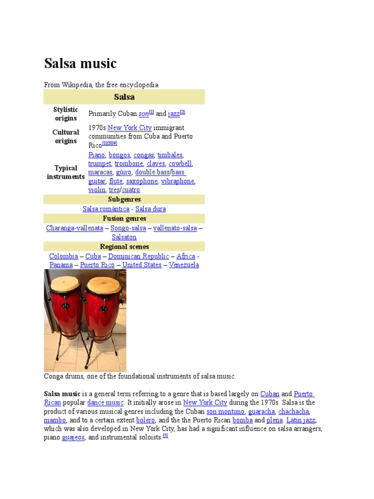 Salsa Music Genre | PDF | North American Music | Central American Music