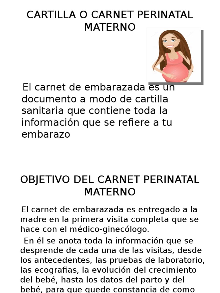 Cartilla o Carnet Perinatal Materno | PDF