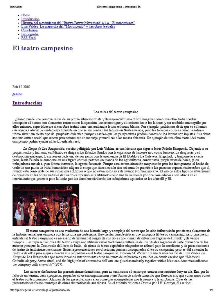 El Teatro Campesino Introducción PDF | PDF | Teatro | Humor