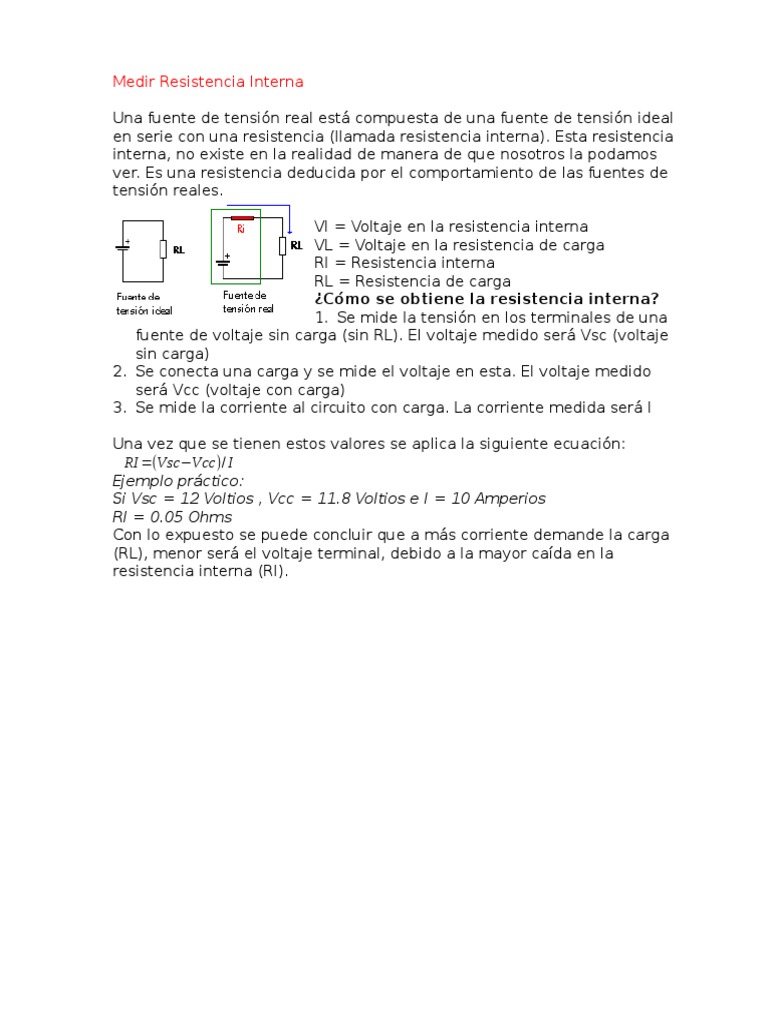 Medir Resistencia Interna | PDF | Diodo | Resistencia Eléctrica y ...