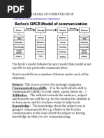 David Berlo (1960) SMCR Model of Communication | PDF | Communication ...