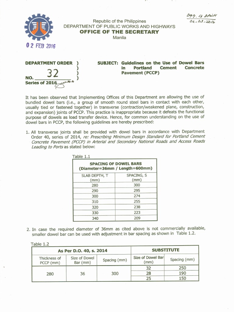 Dowel Bars For PCCP | PDF