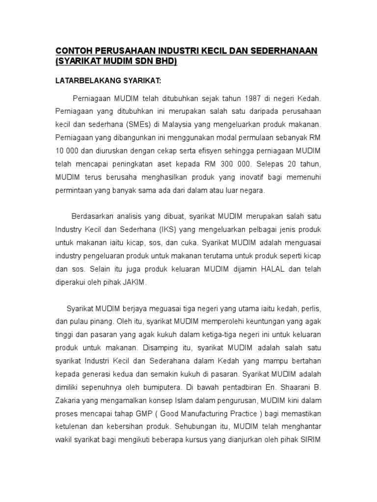 Contoh Perusahaan Iks | PDF