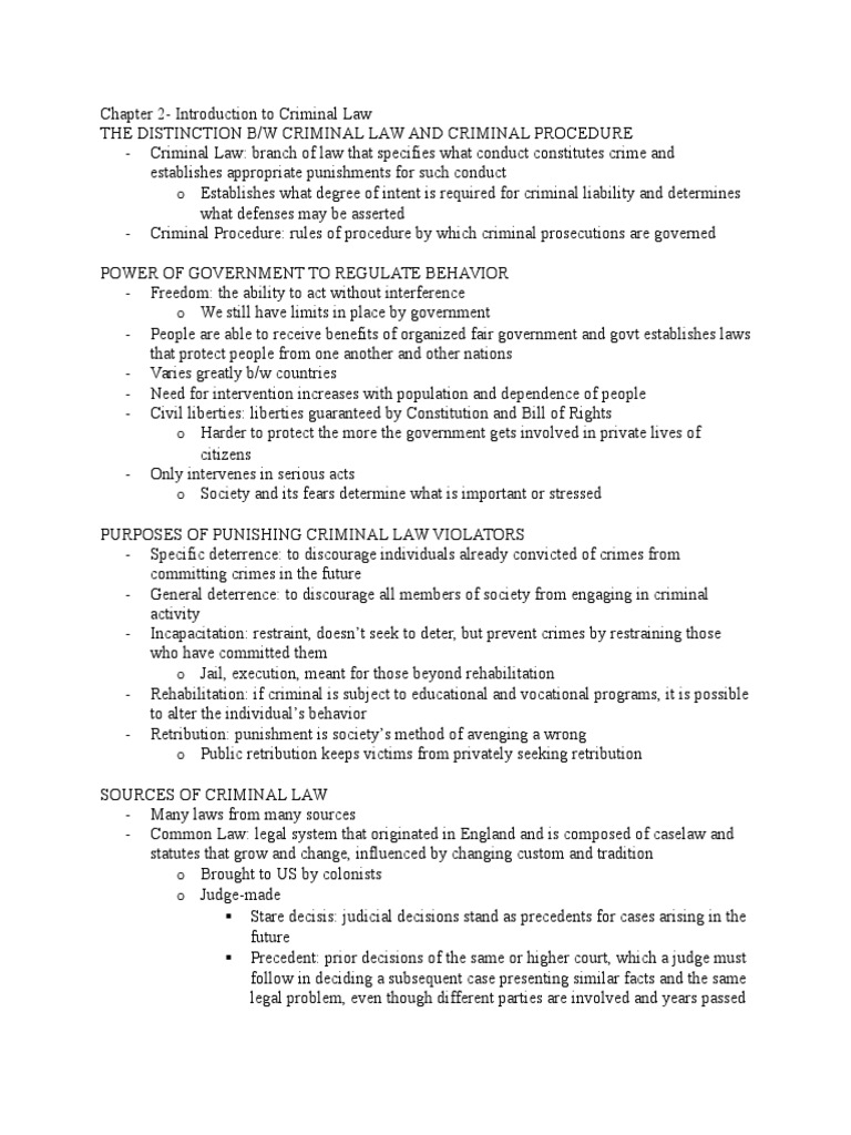 Criminal Law and Procedure Chapter 2 | PDF | Law Of The United States ...
