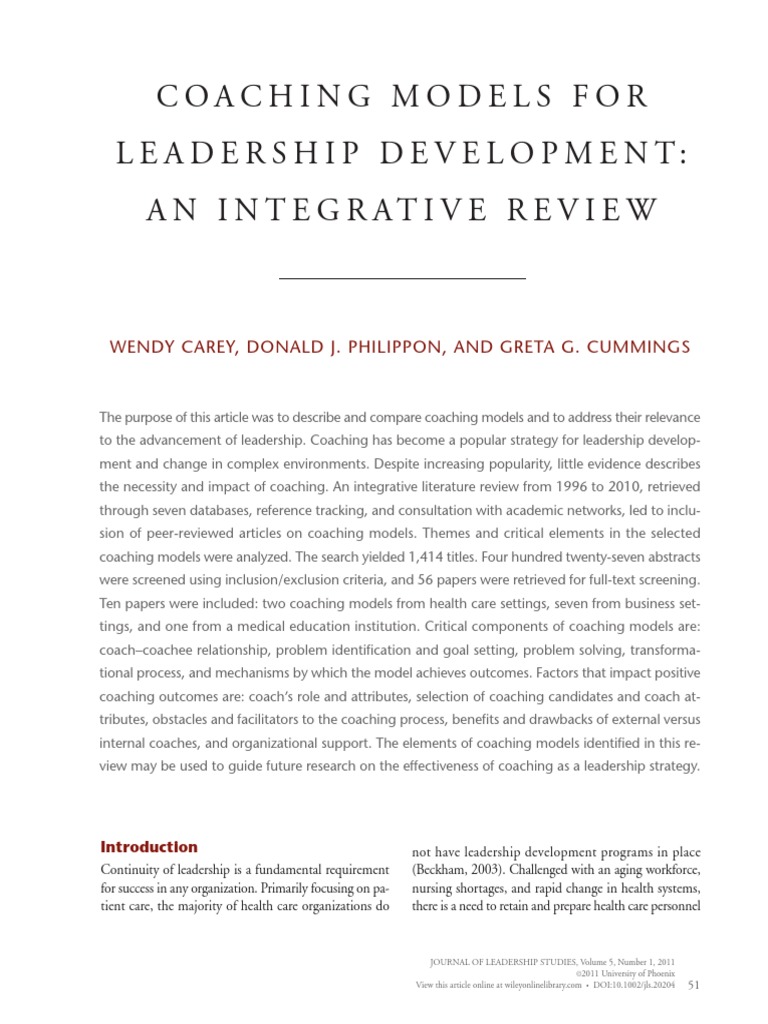 Coaching Models | PDF | Leadership | Motivation