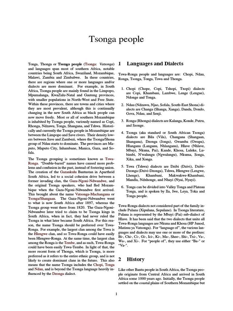 Tsonga People | PDF | Bantu | Mozambique
