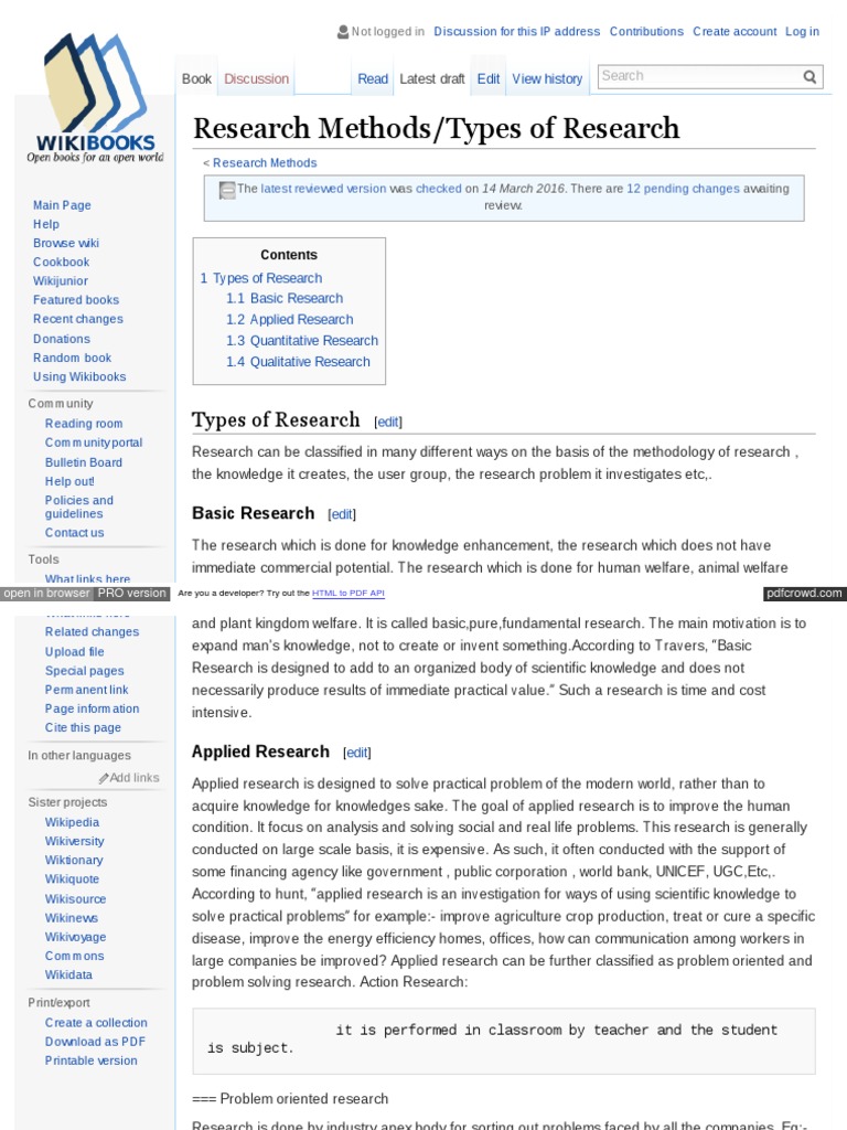 Types of Research | PDF | Quantitative Research | Methodology