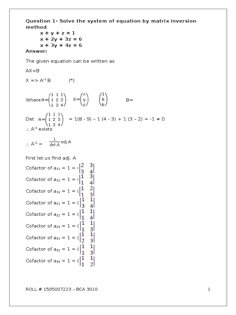 Semester III BCA3010 Computer Oriented Numerical Methods | PDF | Eigenvalues And Eigenvectors ...