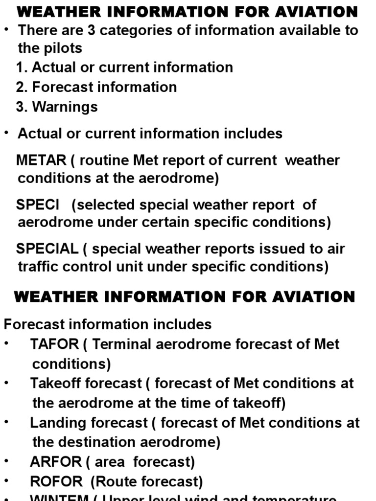 Weather : Metar | Meteorology | Branches Of Meteorology