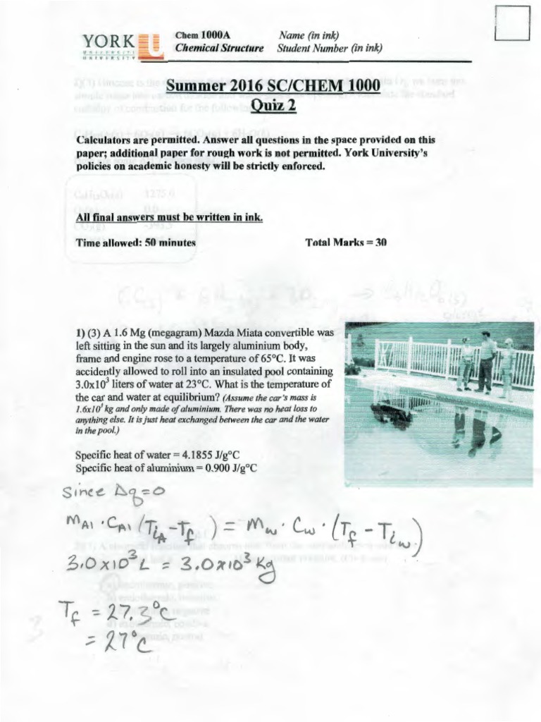 Summer 2016 Chemistry Quiz 2 | PDF | Ultraviolet | Nature