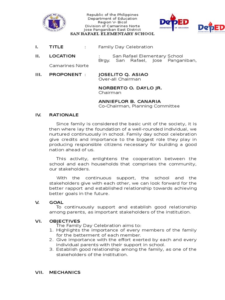 Family Day Training Proposal | PDF