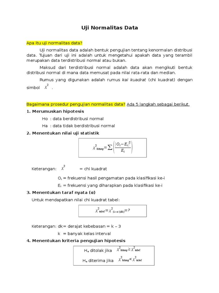 Uji Normalitas Data | PDF