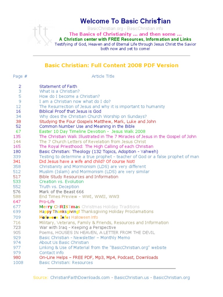 Basic Christian | PDF | Jesus | God