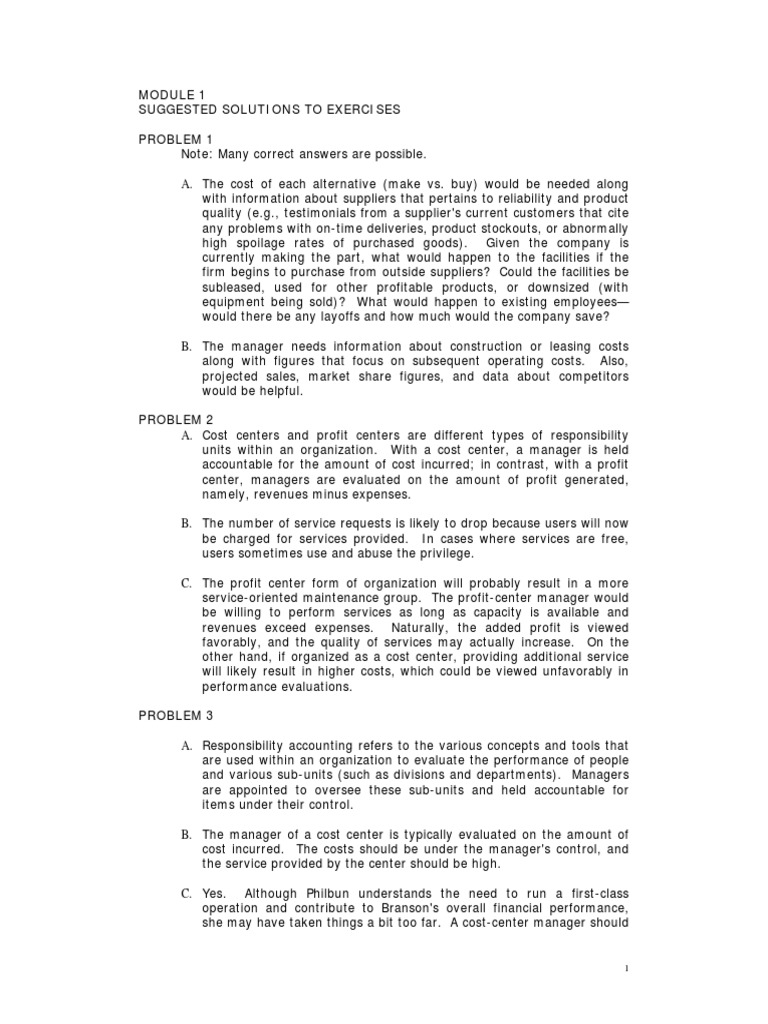 MODULE 1.exercises - Answers Only | Download Free PDF | Cost Of Goods ...