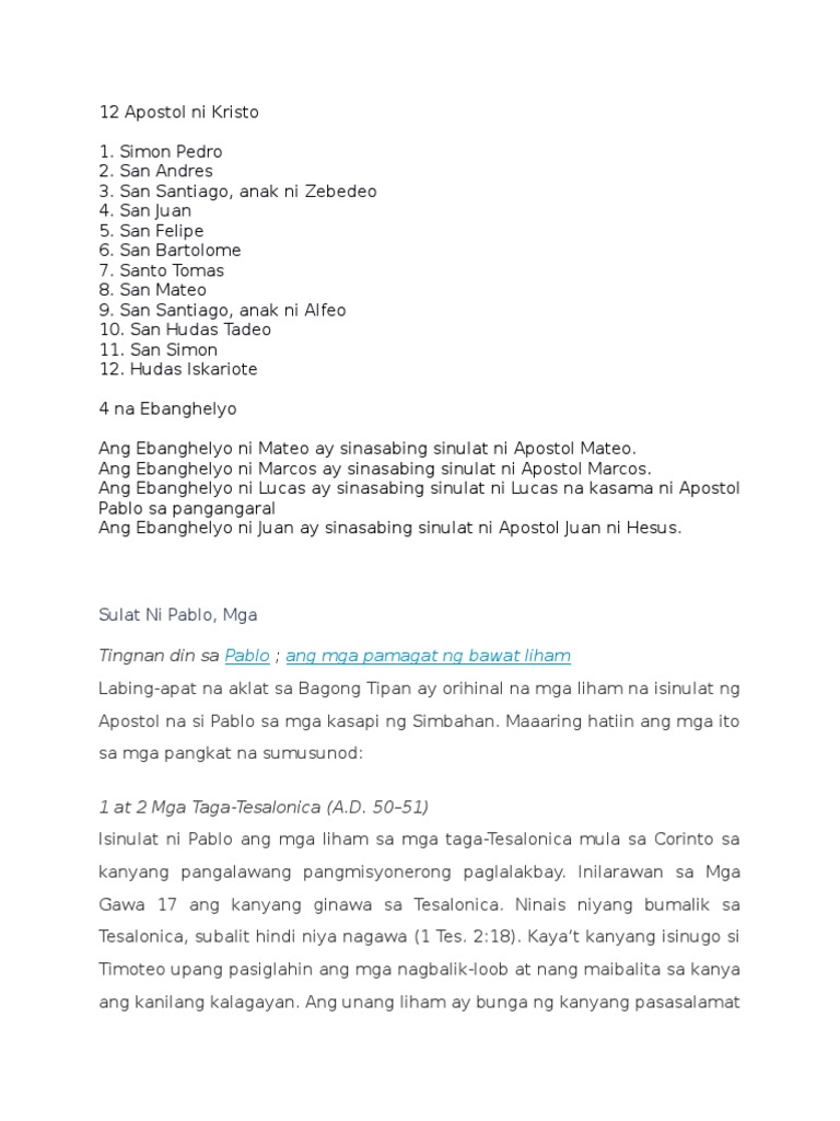 12 Apostol Ni Kristo | PDF