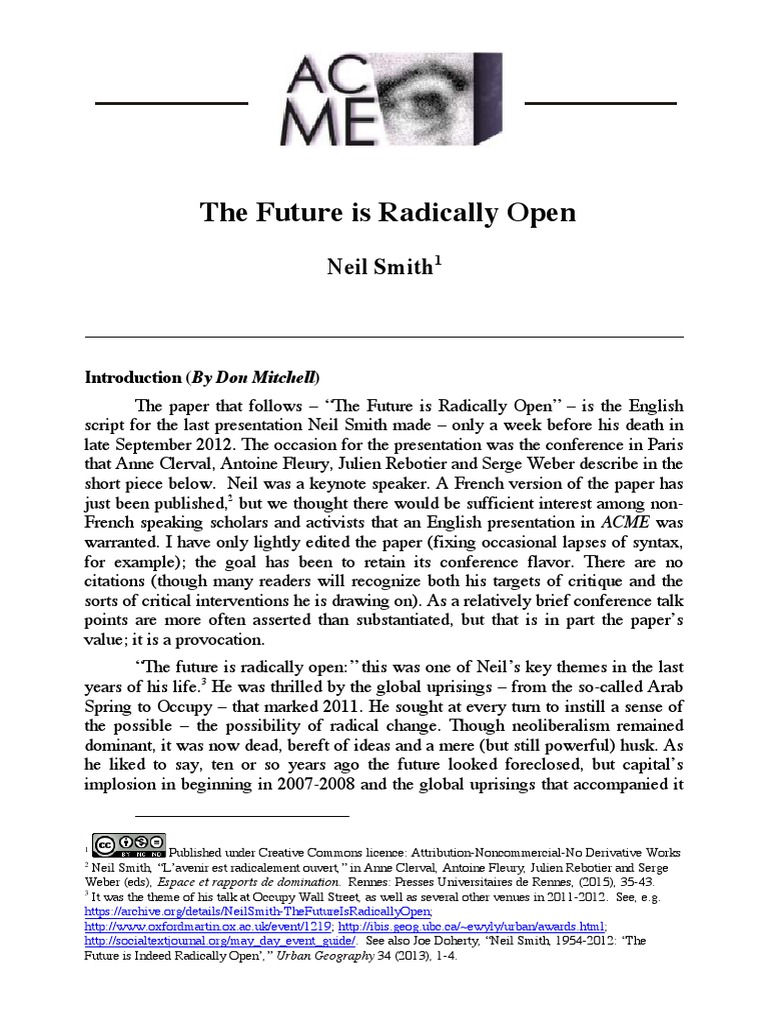 The Future Is Radically Open | PDF | Geography | Neoliberalism