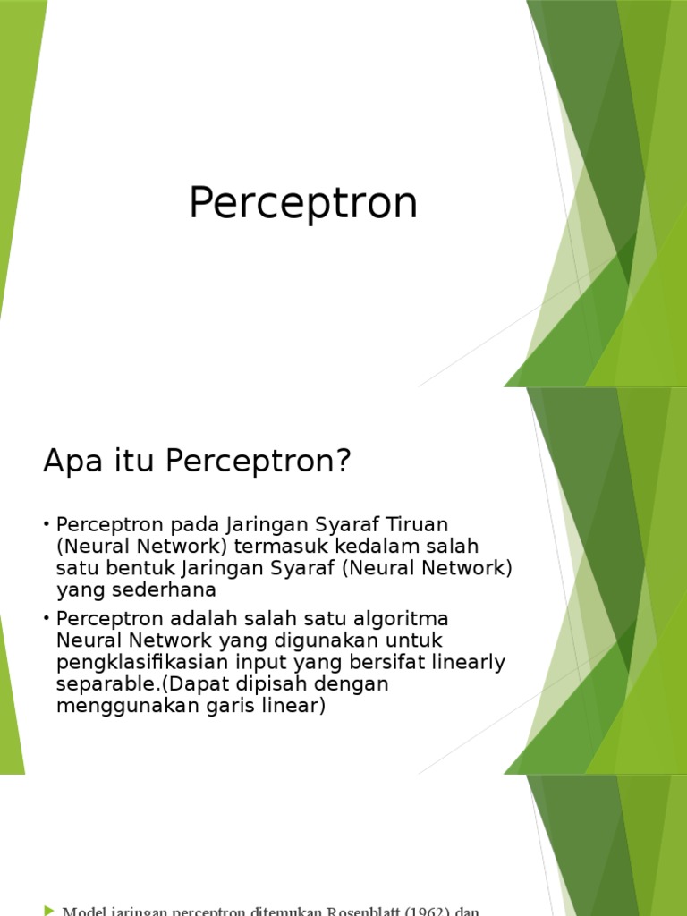 Algoritma JST - Perceptron & Multi Perceptron | PDF