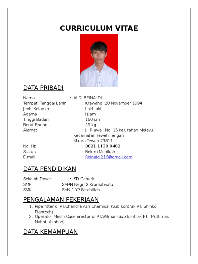 Contoh Curiculum Vitae | PDF
