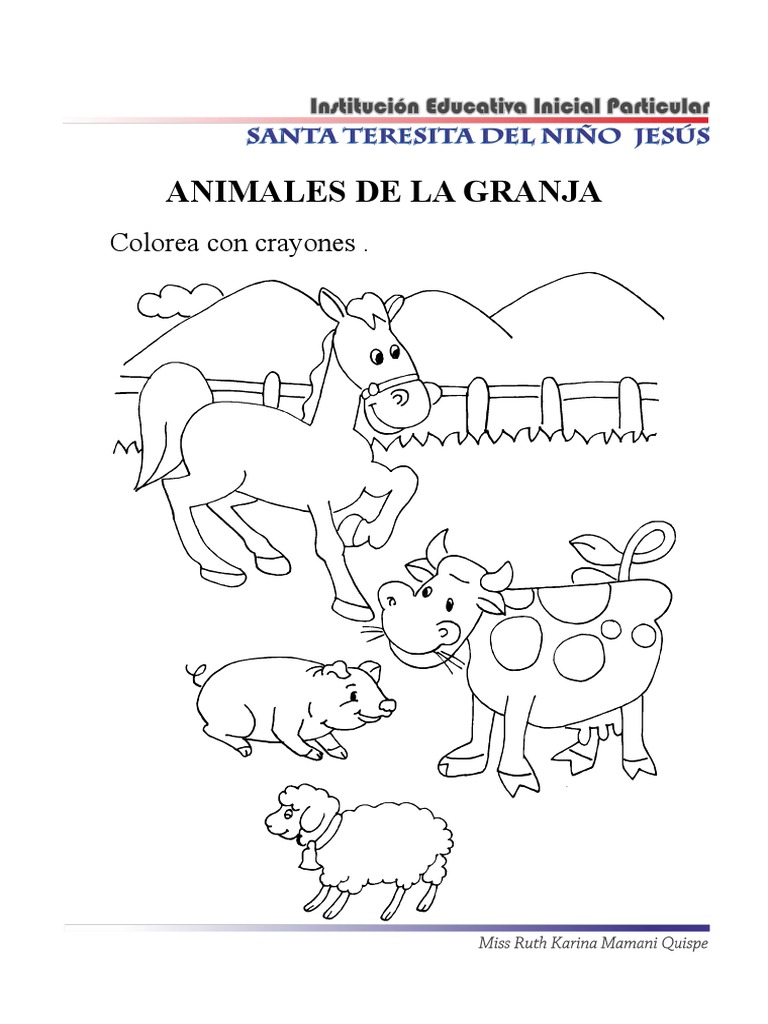 Hojas De Trabajo Sobre La Granja Para Preescolar Hojas De Trabajo De