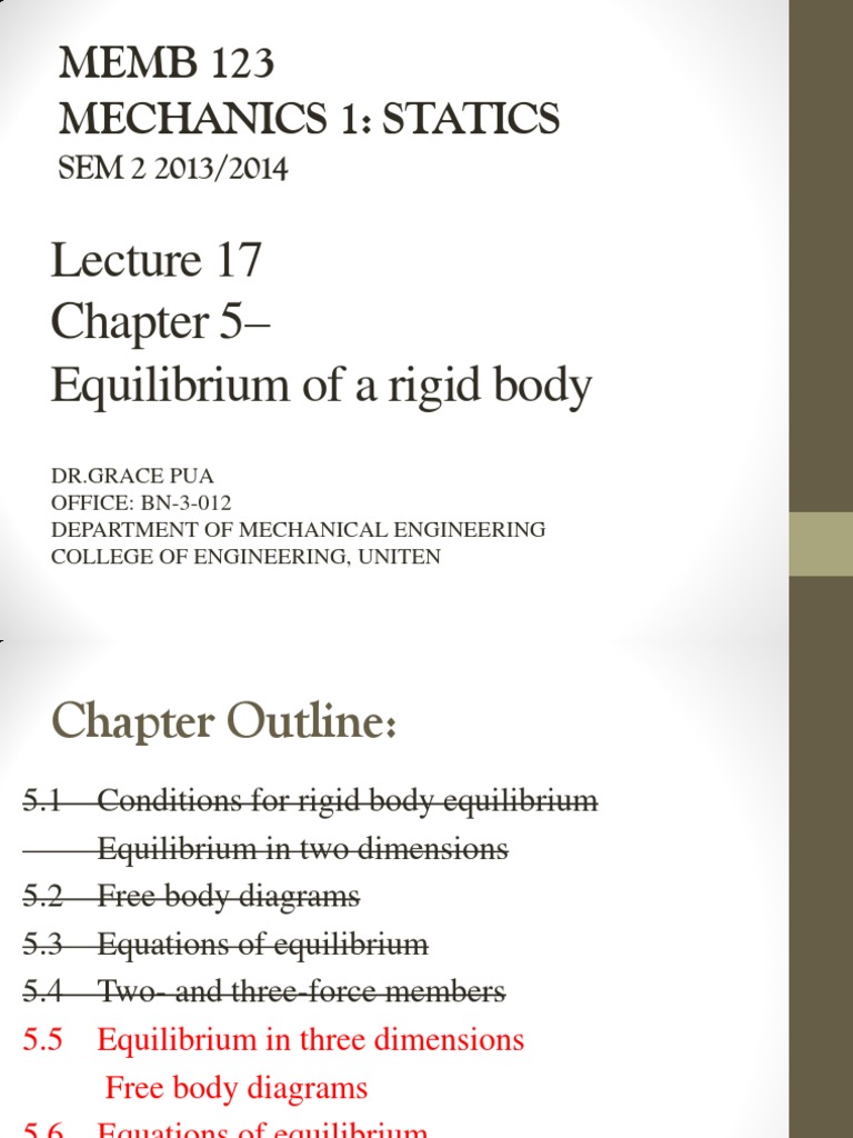 Equilibrium of Rigid Body | PDF | Euclidean Vector | Force
