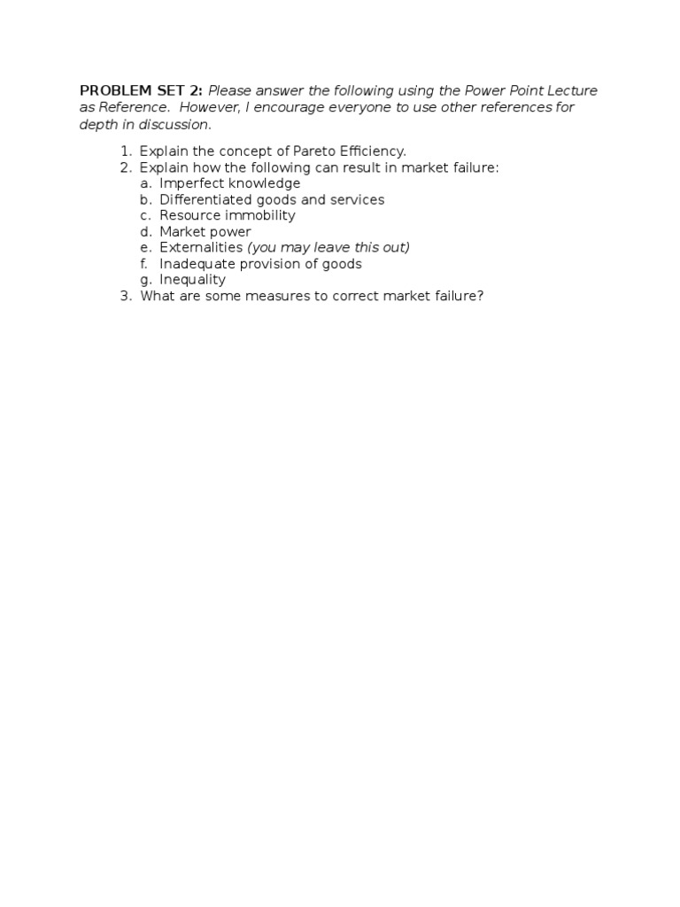 Economics Problem Set | PDF