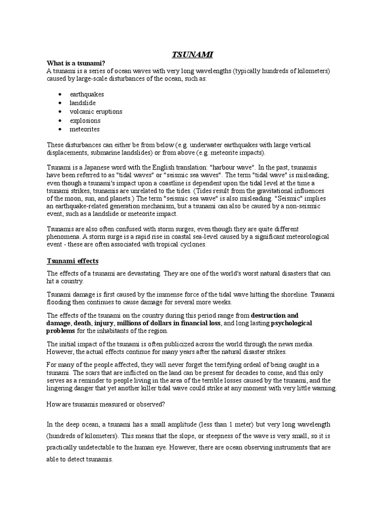 Understanding Tsunamis: Causes, Effects, Detection, and Warning Systems ...