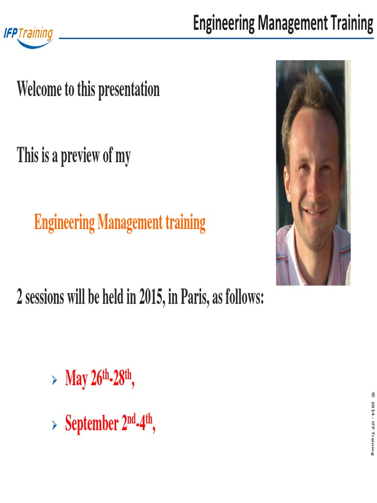 Eng MGT Training 2015 IFPT | PDF | Specification (Technical Standard) | Instrumentation