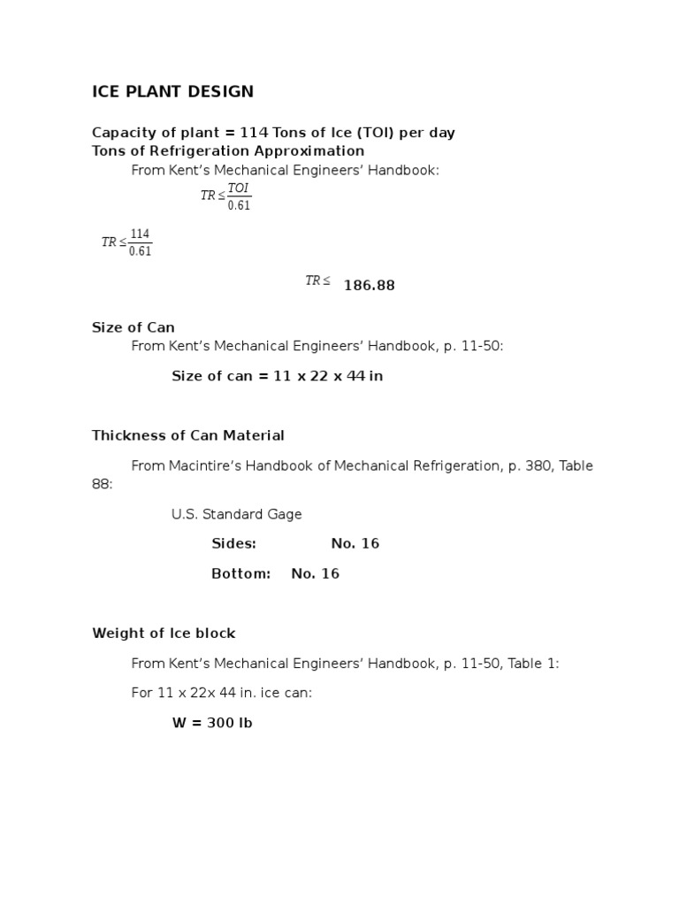 Ice Plant and Cold Storage Design | PDF