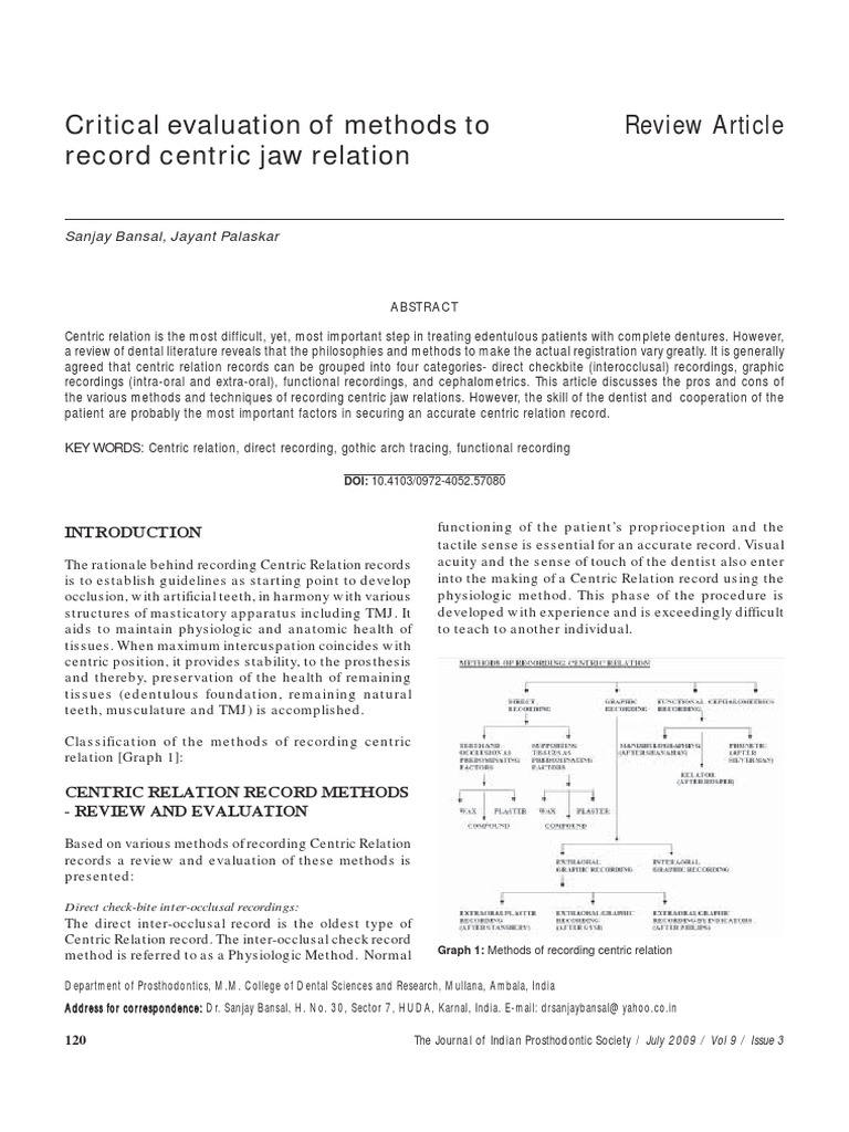 Gothic Arch Tracing PDF | PDF | Dentures | Dentistry Branches