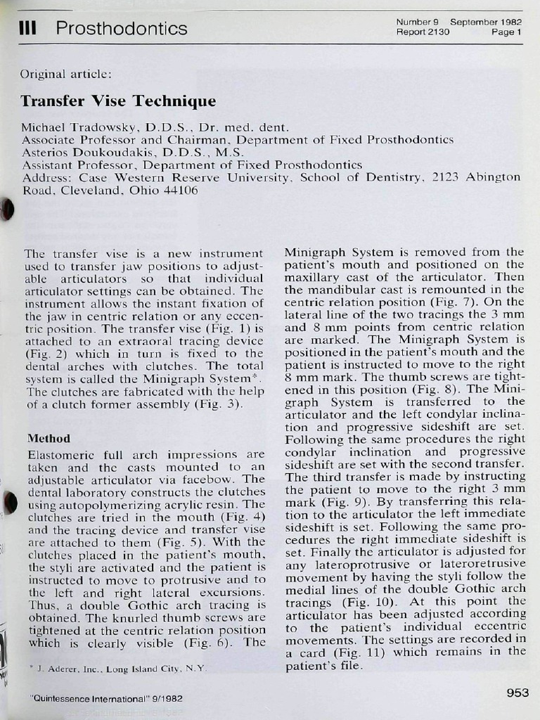 Gothic Arch Tracing PDF | PDF | Dentist | Mouth