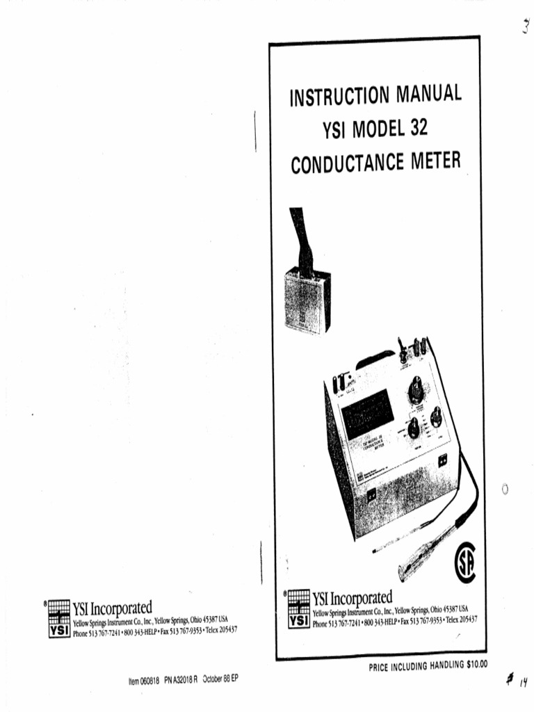 Conductimetro Ysi 32 | PDF