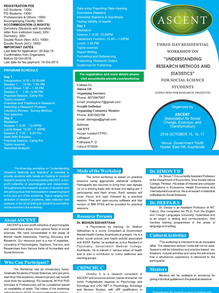 Research Methodology Workshop Brochure | PDF