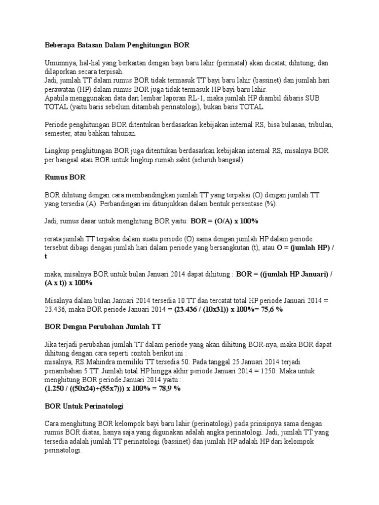 Penghitungan BOR | PDF