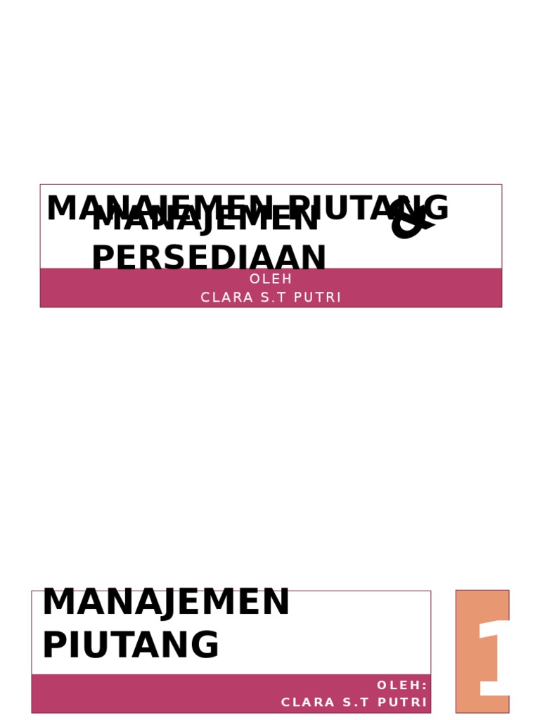 Manajemen Piutang Dan Persediaan | PDF