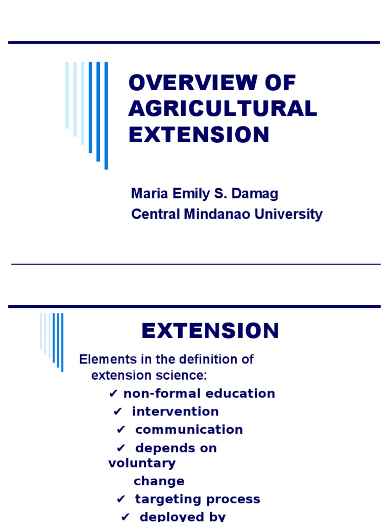 1.overview of Agricultural Extension | PDF | Agriculture | Cognition