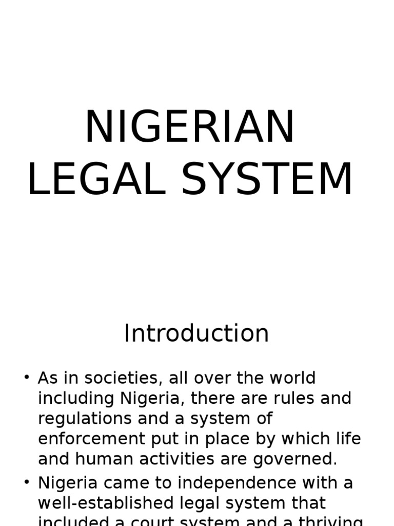 Nigerian Legal System | PDF | Precedent | Equity (Law)