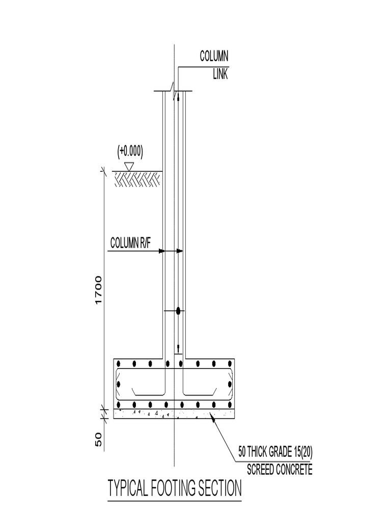 Typical Footing Section: Column Link | PDF