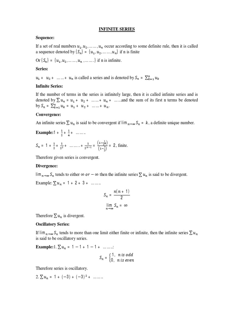 Infinite Series | PDF | Series (Mathematics) | Summation